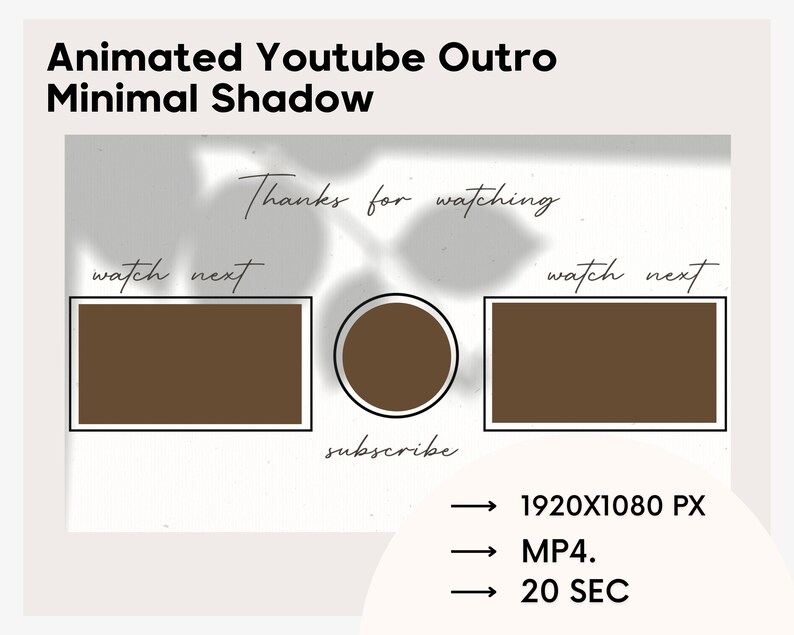 Animated Simple Shadows Youtube Outro Youtube Branding - Etsy