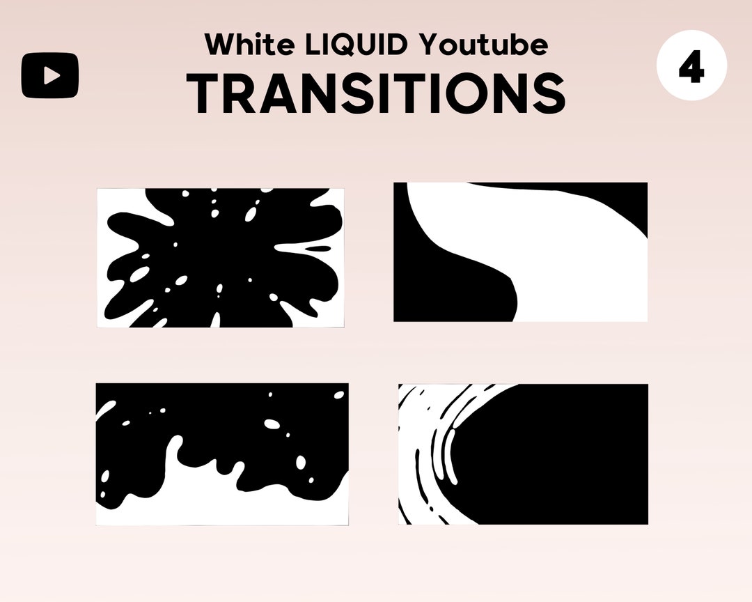 4 White Liquid Wavy Transitions for Videos | Transition Overlays for ...