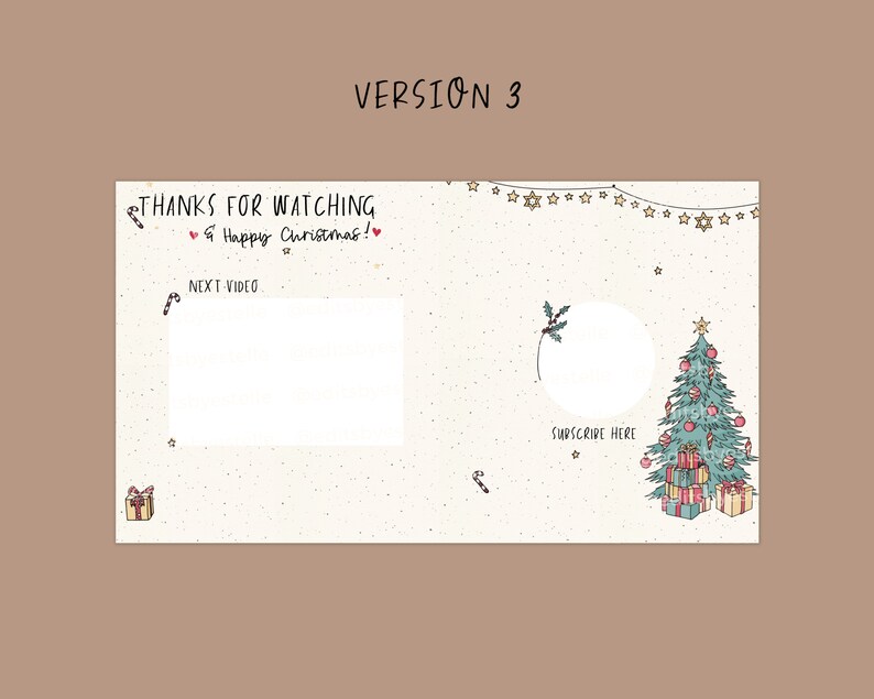 CHRISTMASVLOGMAS Youtube Endscreen Card Youtube Outro Png Cute Cozy ...
