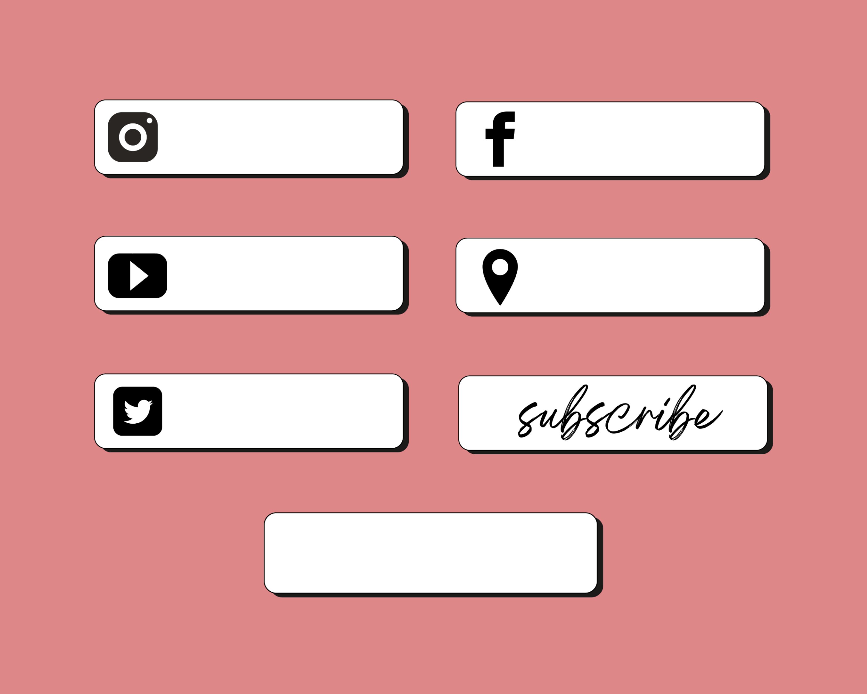 Social Media Tags for Youtube Videos | WHITE PNG OVERLAYS | Youtube ...