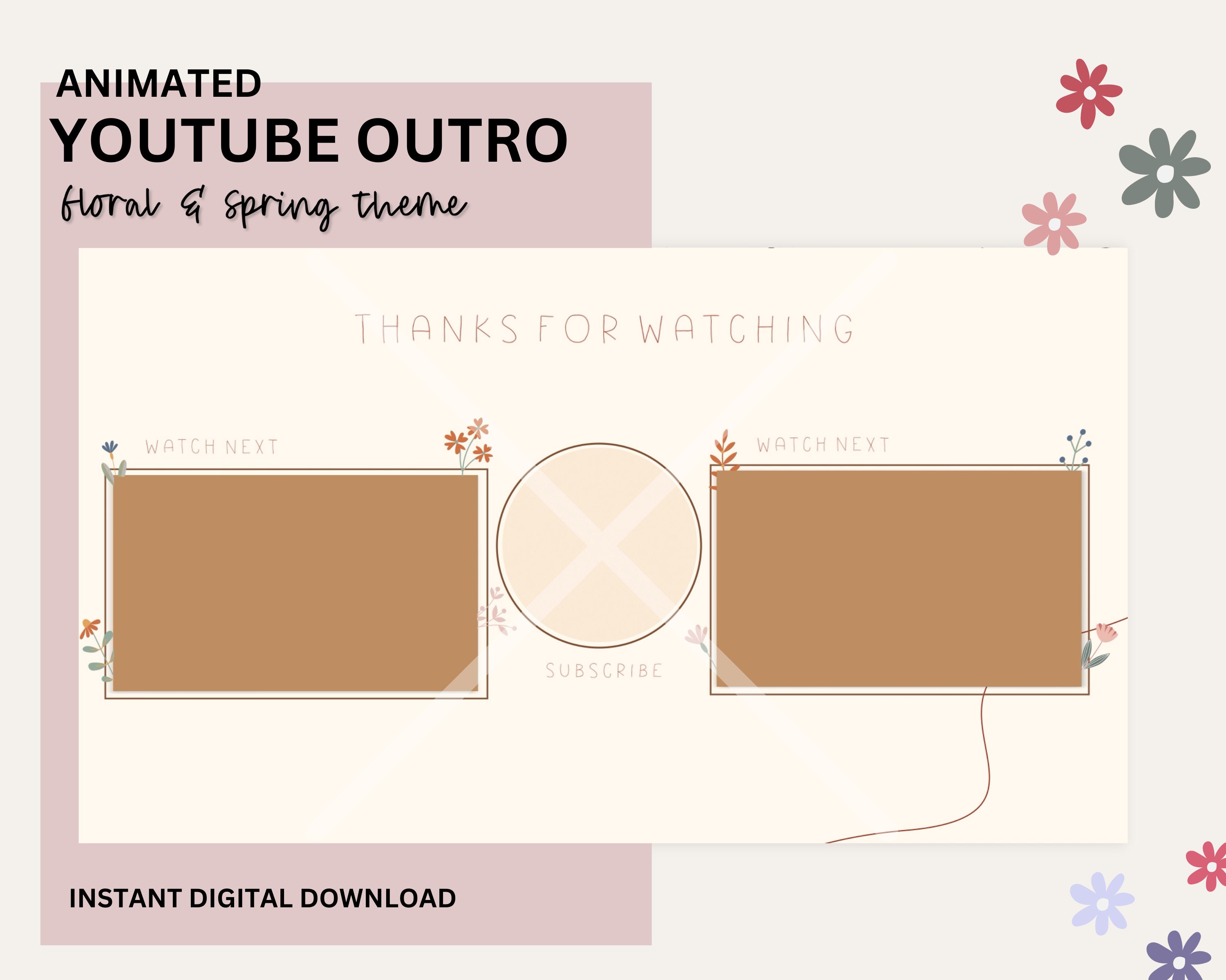 Animated Youtube Outro - Animated Flowers/spring Outro| Youtube ...