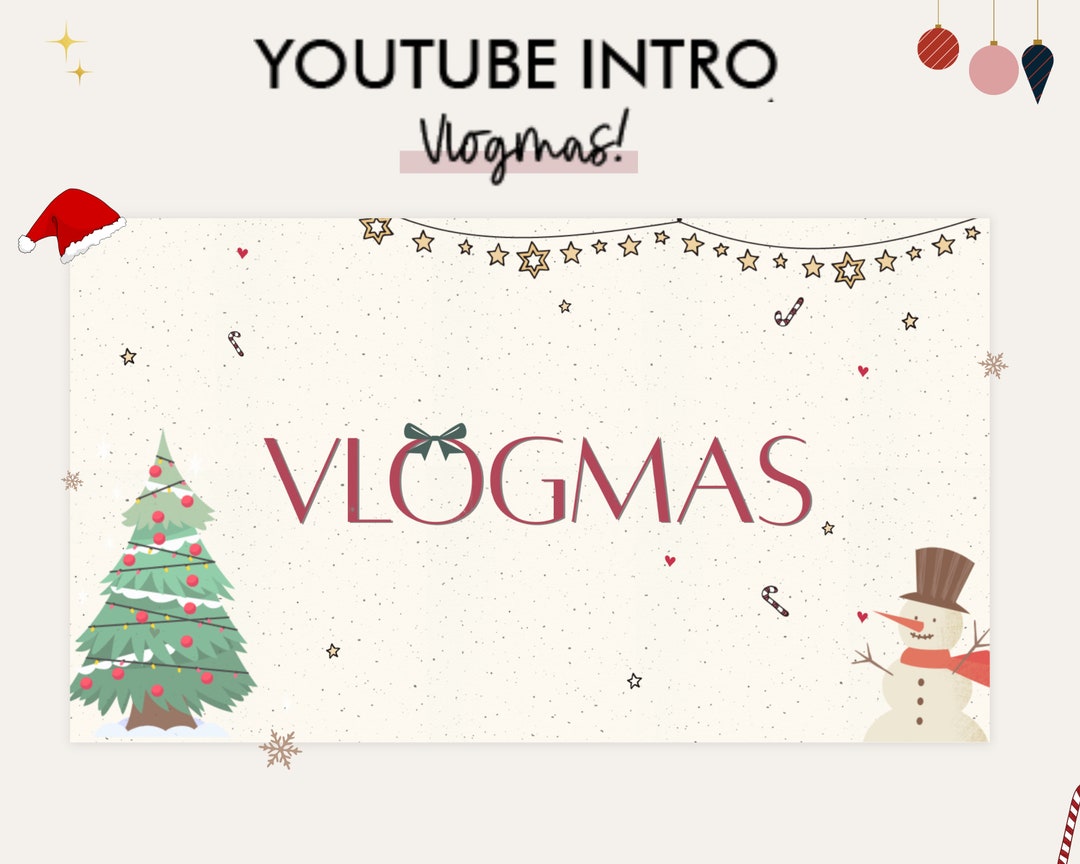 CHRISTMAS|VLOGMAS Youtube INTRO Template | Youtube Animated Intro ...