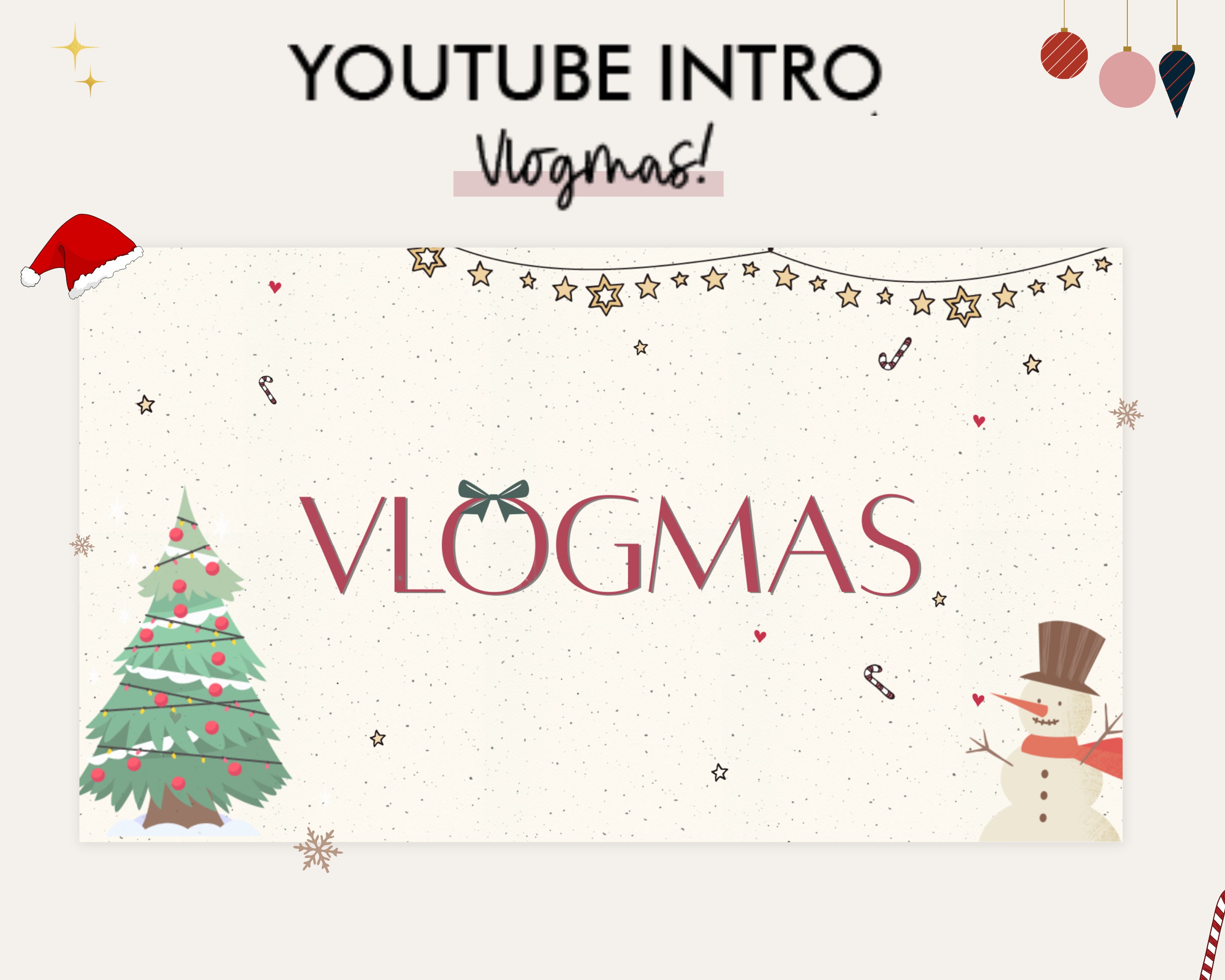 CHRISTMAS|VLOGMAS Youtube INTRO Template | Youtube Animated Intro ...