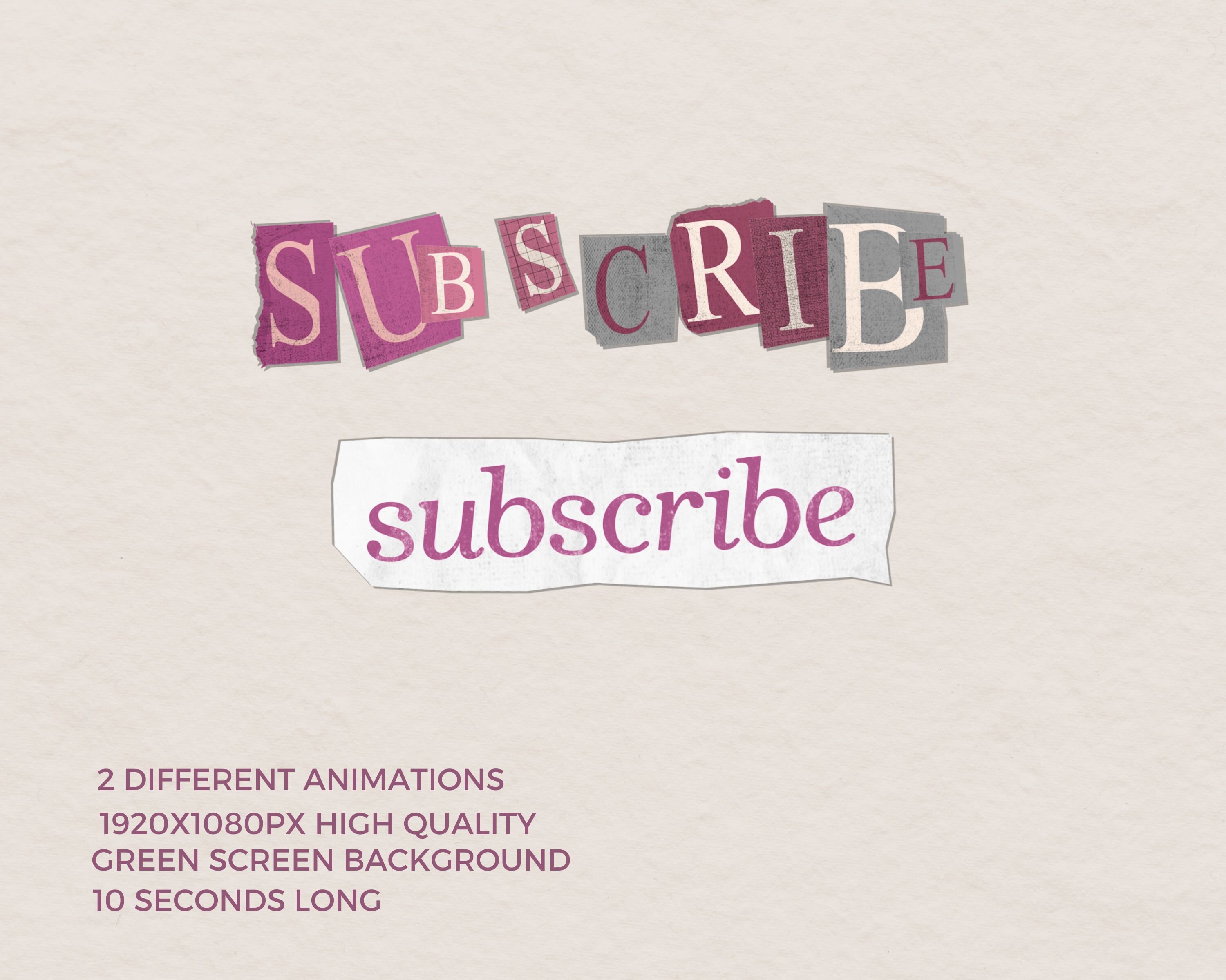 Collage Paper Subscribe Animation Pink Version Youtube Subscribe ...