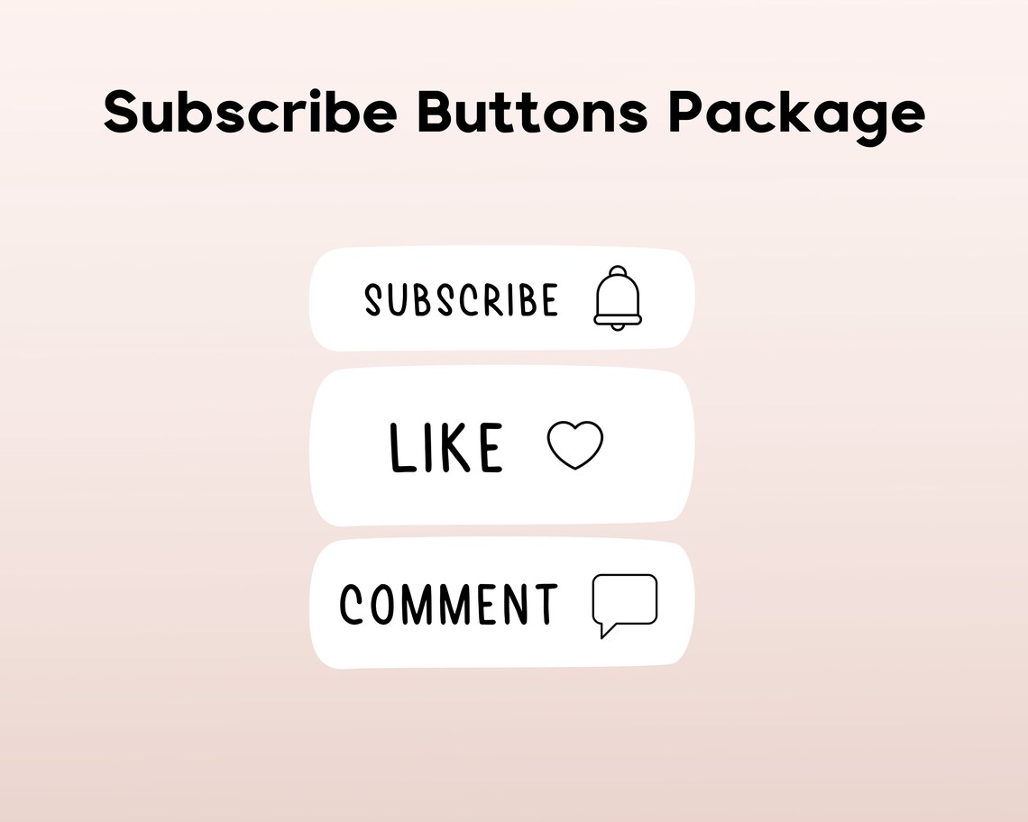 3 YOUTUBE BUTTONS Png Button PACKAGE - Etsy