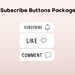 3 YOUTUBE BUTTONS | Png Button PACKAGE - Etsy
