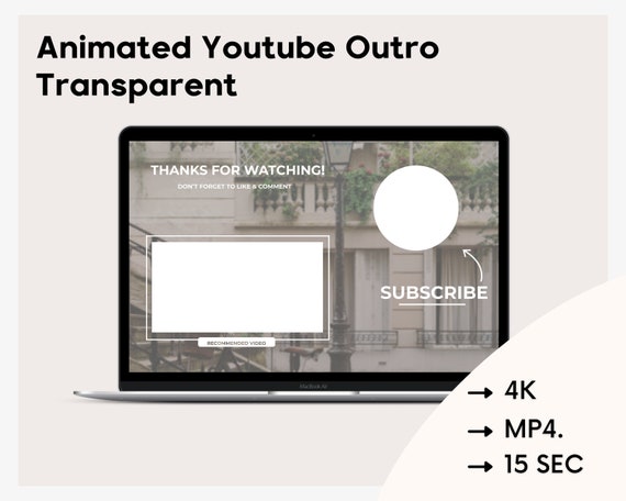 Animated Transparent Youtube Outro Youtube Branding and | Etsy
