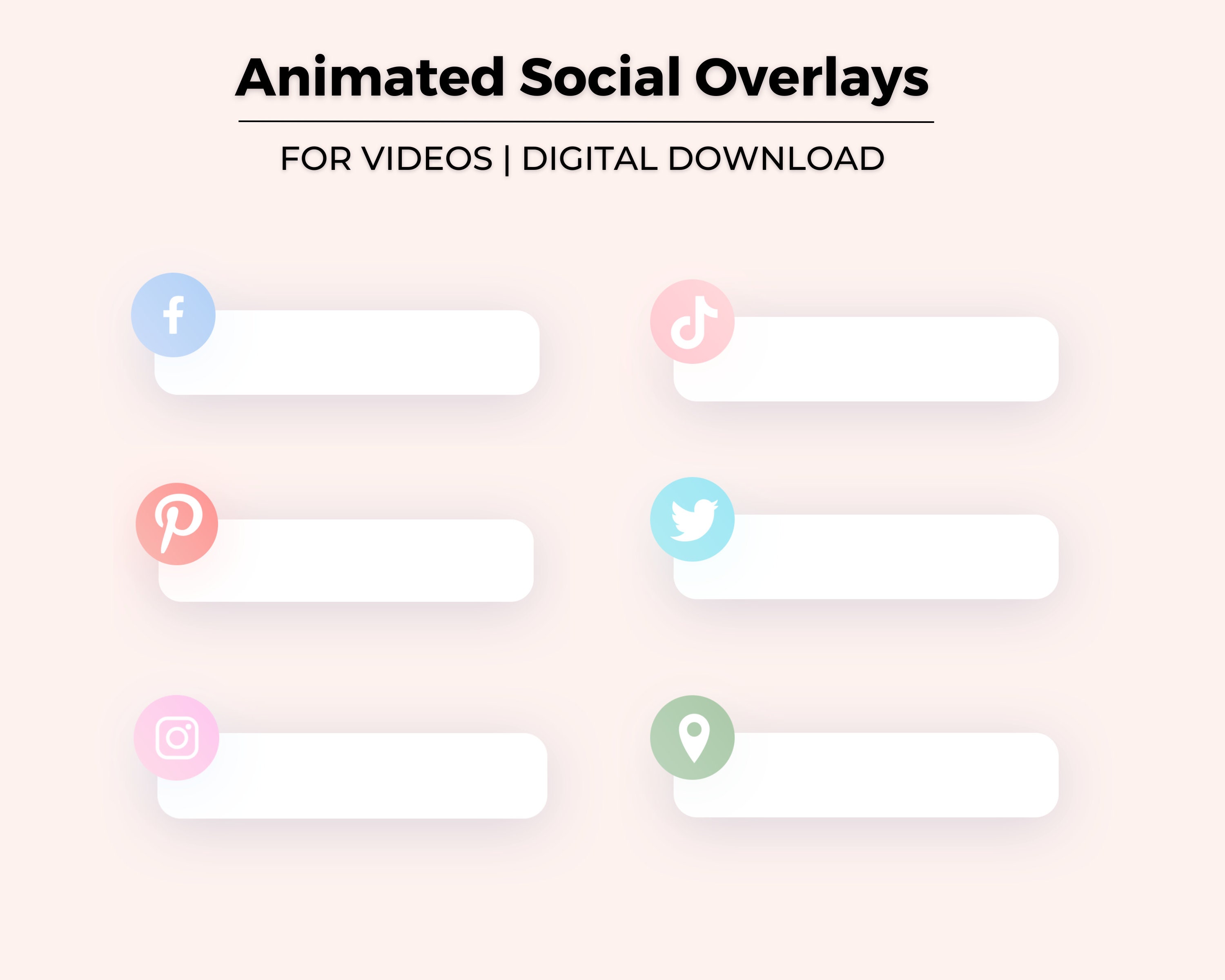 Animated Pastel Social Media Tags for Youtube Videos | Lower-thirds ...