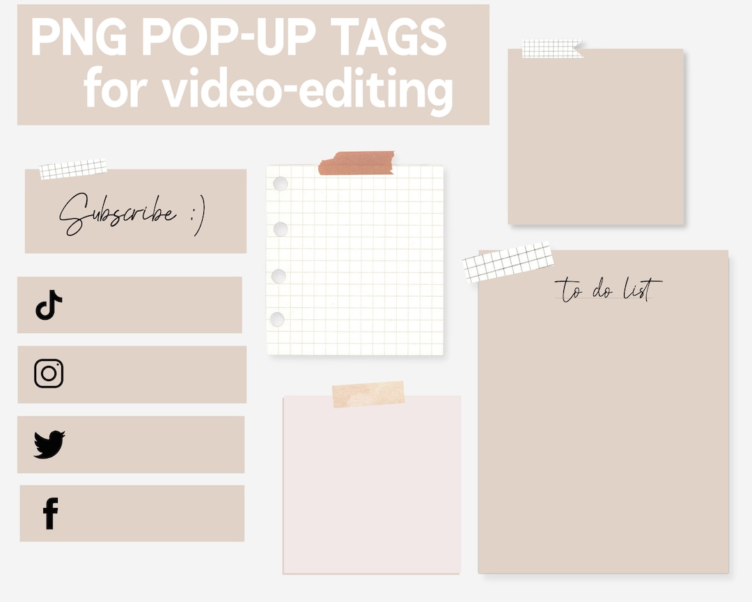PNG Tags OVERLAYS for Youtube Videos | Youtube Editing - Etsy