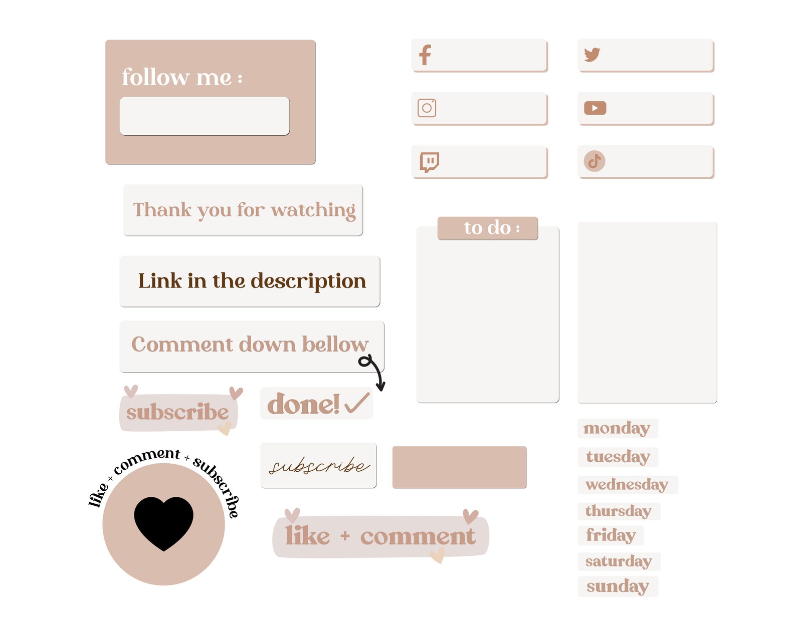 Youtube Video Overlays: 25 Minimalist PNG Tags (digital Download) - Etsy