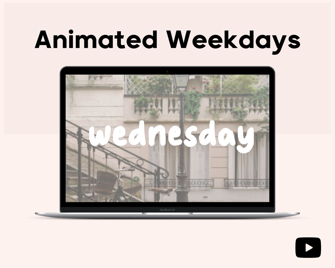 Animated Weekday Text Overlays: Youtube Video Graphics (digital ...