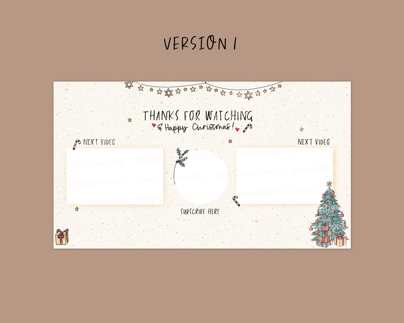 CHRISTMAS|VLOGMAS Youtube Endscreen Card | Youtube Outro Png | Cute ...