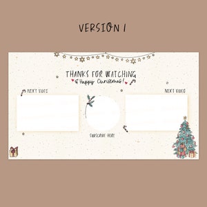 CHRISTMAS|VLOGMAS Youtube Endscreen Card | Youtube Outro Png | Cute ...