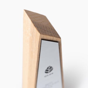 Triangular Personalized Trophy, Pure Oak Award, Bespoke Recognition ...