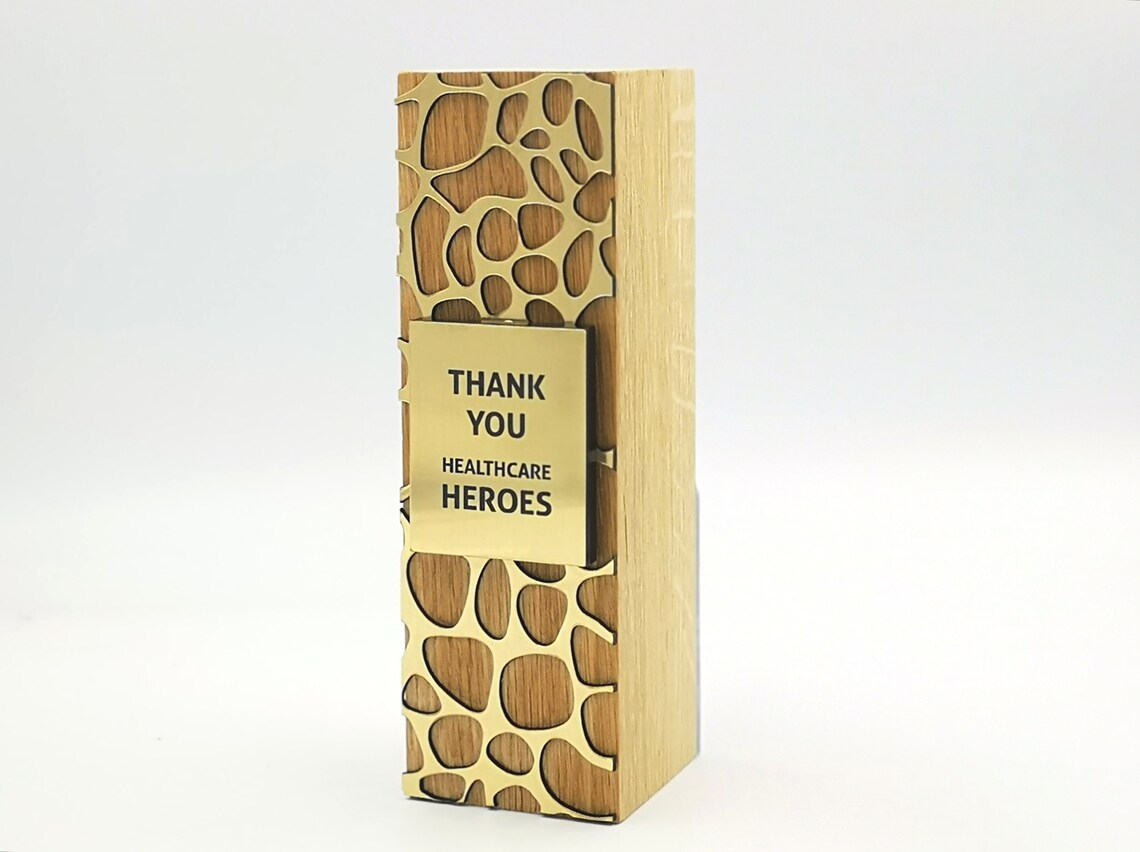 Gold Appreciation Award, Recognition Wood Sign for Heroes, Corporate ...
