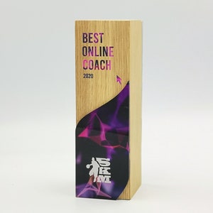 Personalized Best Coach Award, Recognition Trophy, Customizable Wooden ...