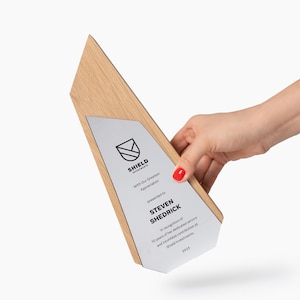 Bespoke Wooden Trophy, Irregular Shaped Award for Best Employee ...