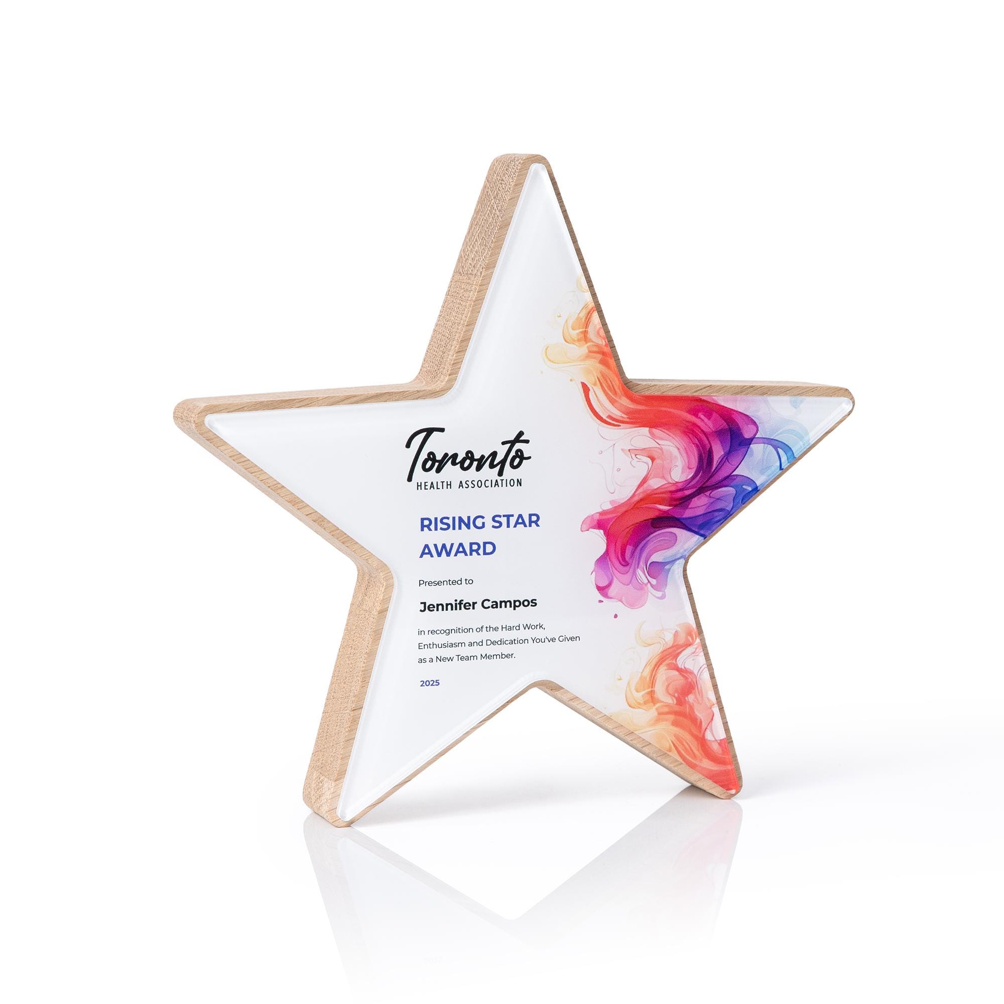Personalized Solid Oak Star Award, Corporate Recognition Trophy - Etsy