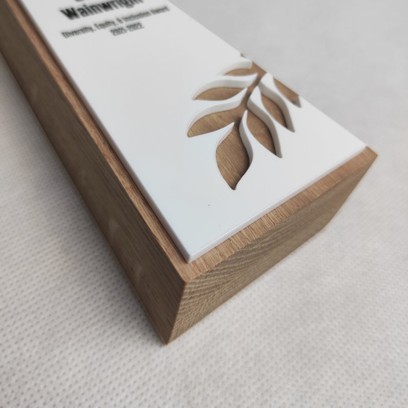 Custom Recognition Wooden Award Modern Personalized White - Etsy