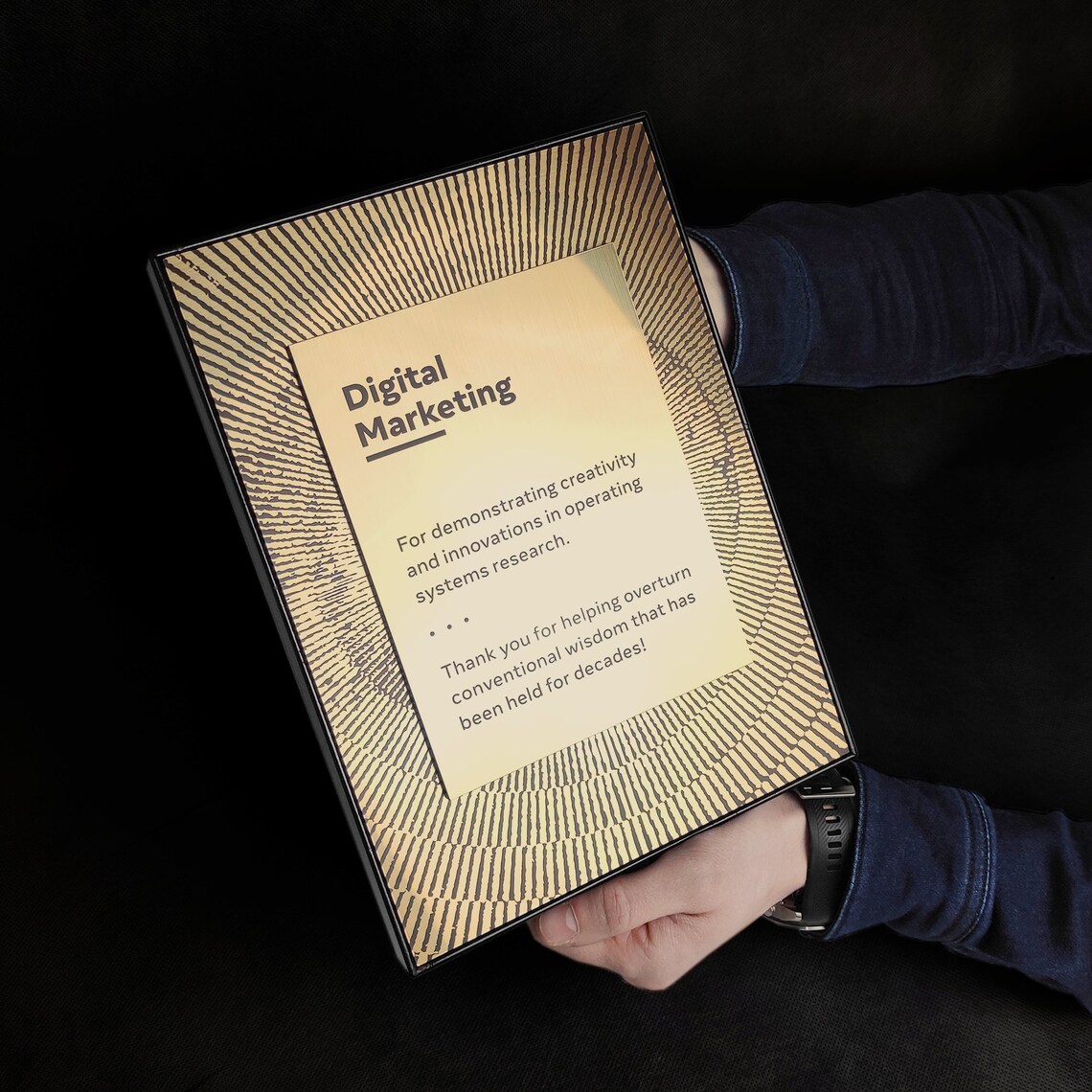 Solid Metal Framed Appreciation Award, Personalized Plaque for Business ...