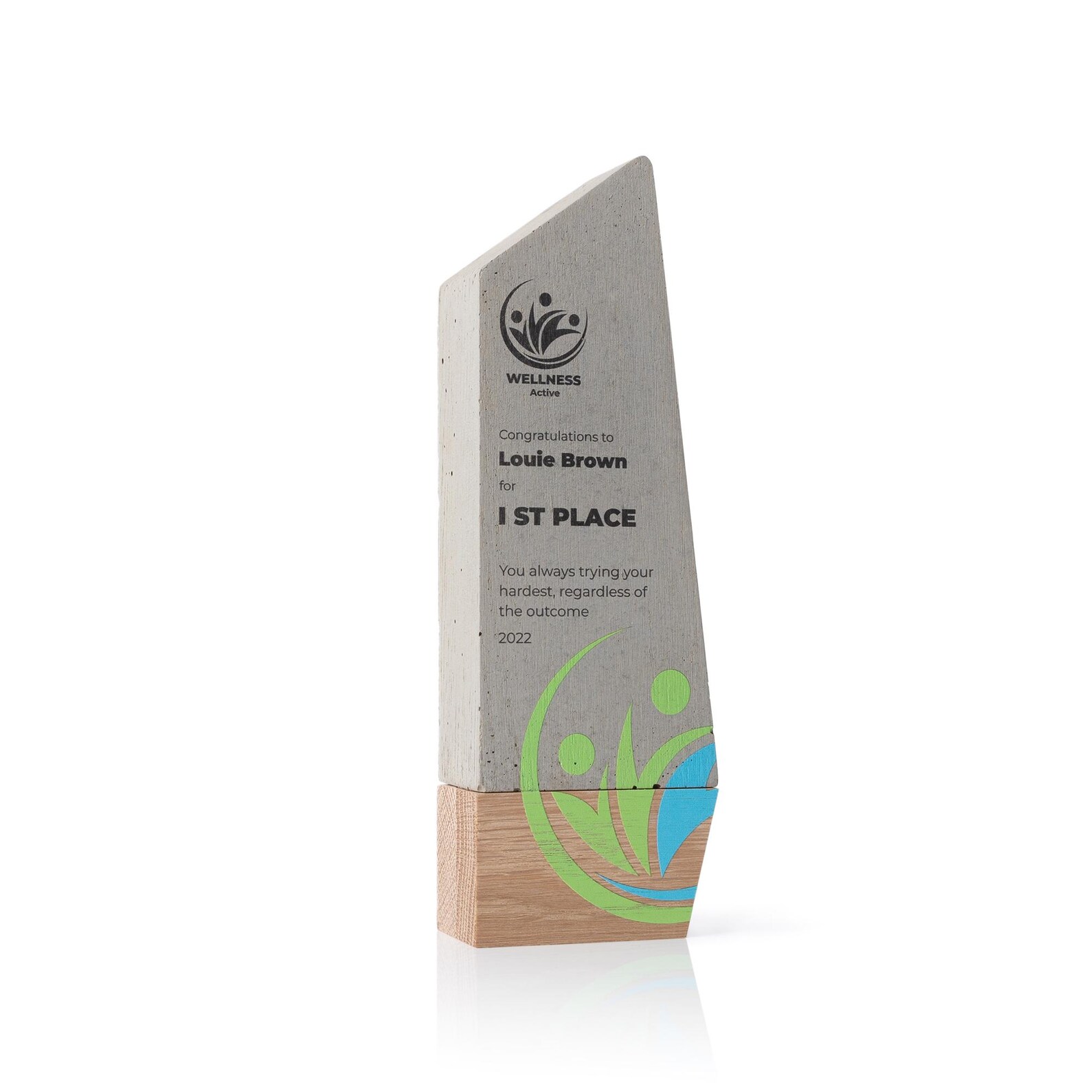 Personalized Concrete Oak Award, Modern Corporate Trophy - Etsy