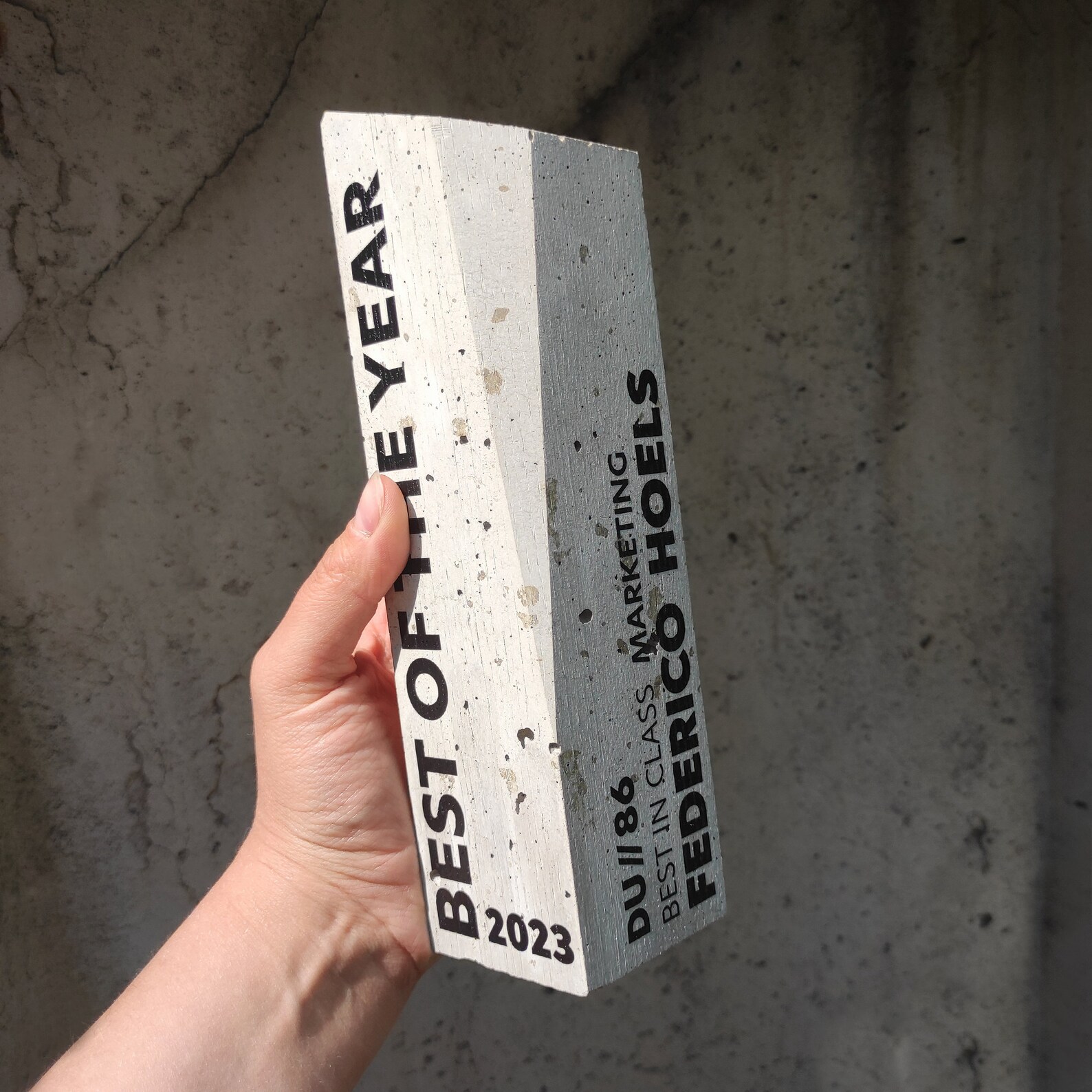Handmade Trophy Cast From Concrete, Personalized Prize for Best ...