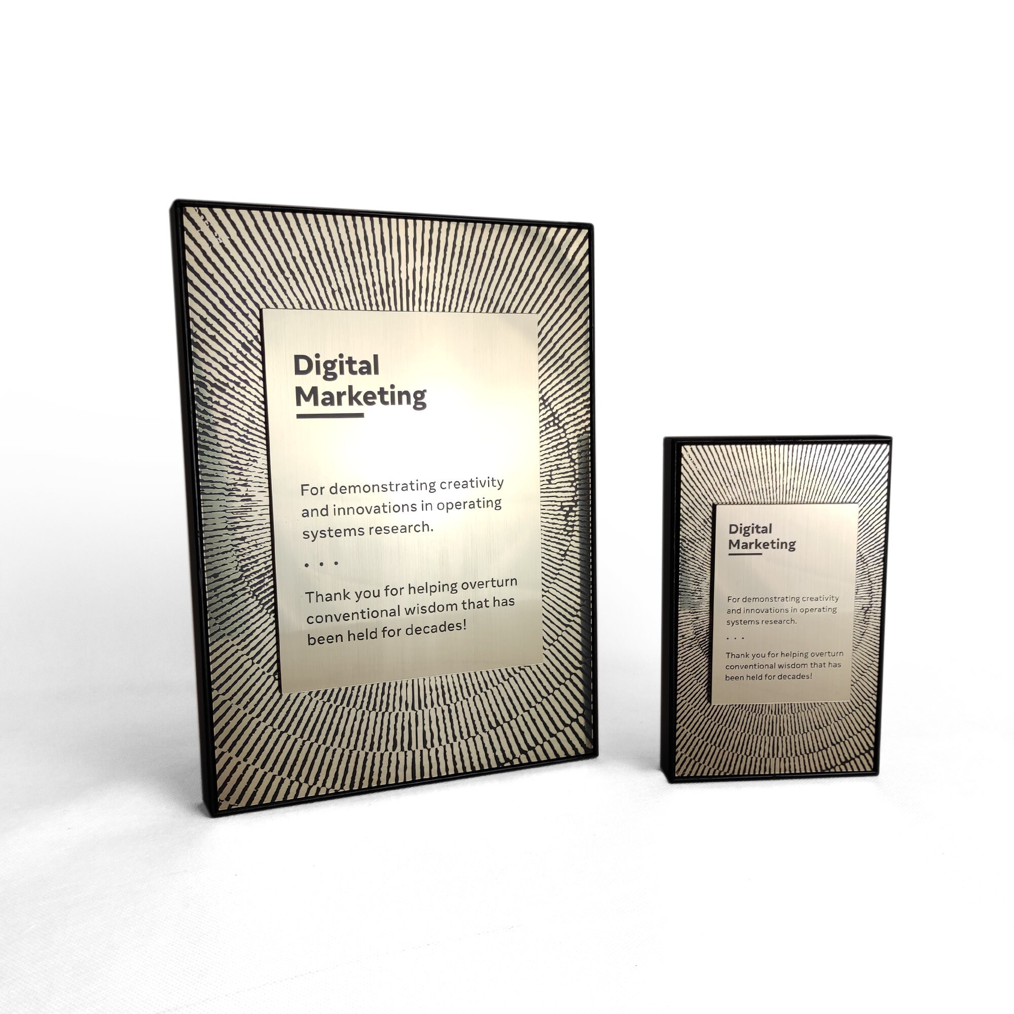 Solid Metal Framed Appreciation Award, Personalized Plaque for Business ...
