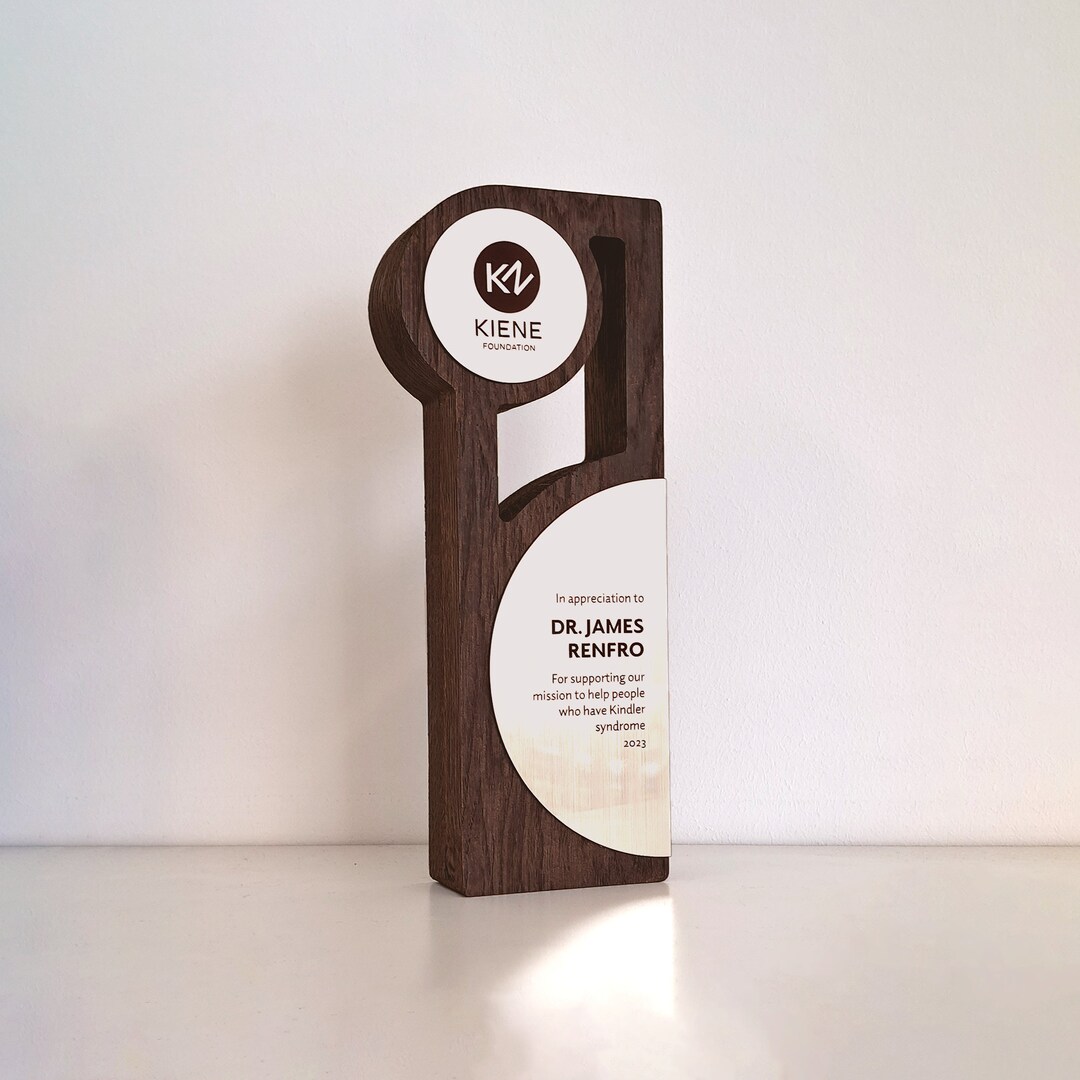 Unique Solid Oak Trophy, Business Gift, Souvenir for Business Partner ...