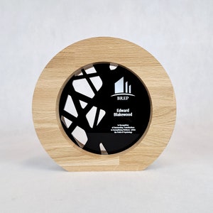 Round Shaped Solid Oak Trophy, Wooden Appreciation Award Decorated With ...