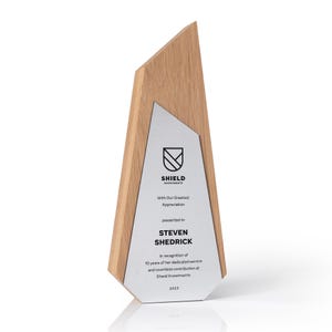 Bespoke Wooden Trophy, Irregular Shaped Award for Best Employee ...
