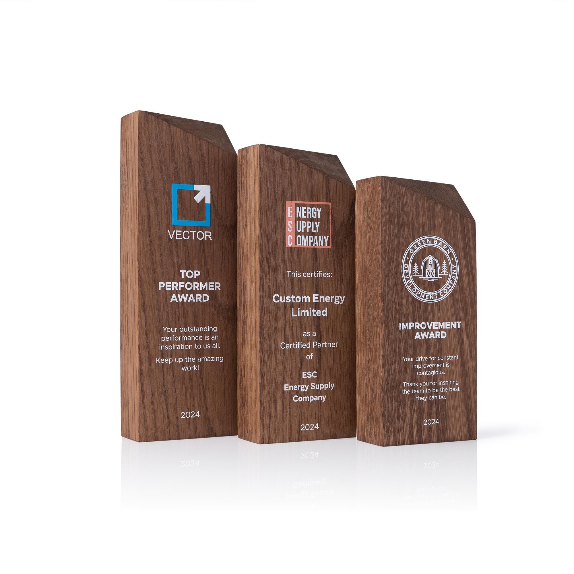 Custom Solid Oak Wood Award: Personalized Corporate Recognition Plaque ...
