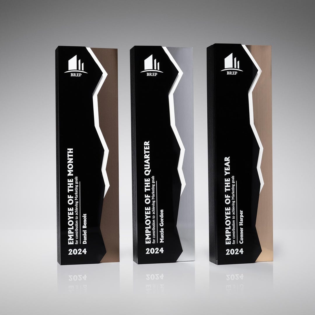 Elegant Bespoke Trophy, Plywood Achievement Award, Personalized ...