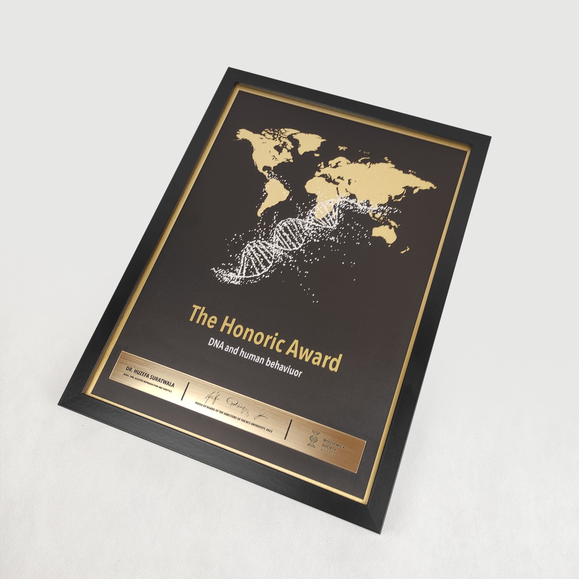 Personalized World Map Plaque, Custom Plywood Certificate, Recognition ...