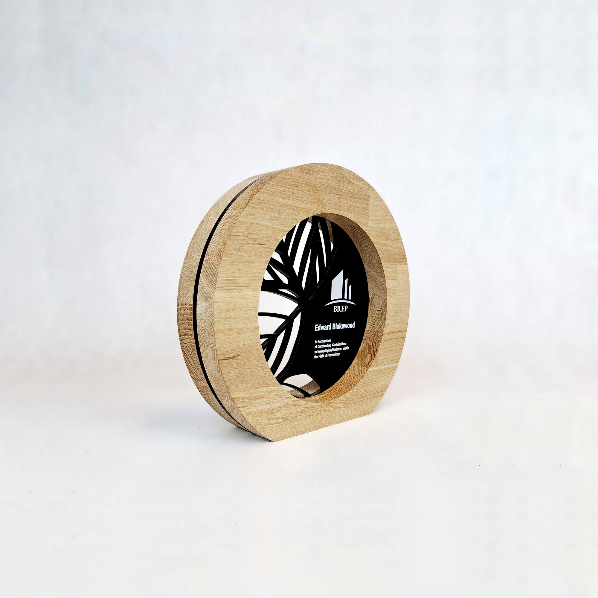 Handmade Oak and Acrylic Award Trophy, Personalized Recognition Prize ...