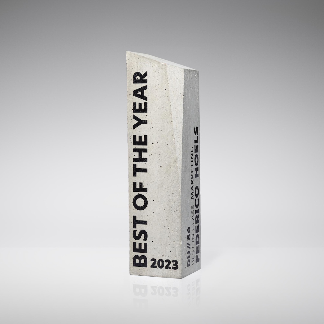 Handmade Trophy Cast From Concrete, Personalized Prize for Best ...