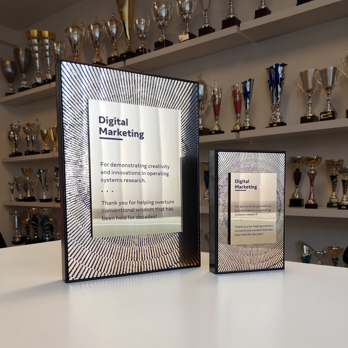 Solid Metal Framed Appreciation Award, Personalized Plaque for Business ...