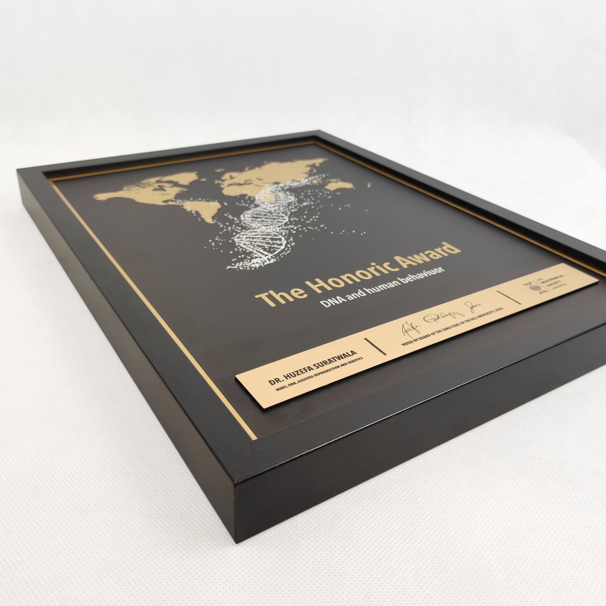 Personalized World Map Plaque, Custom Plywood Certificate, Recognition ...