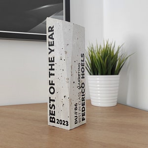 Handmade Trophy Cast From Concrete, Personalized Prize for Best ...
