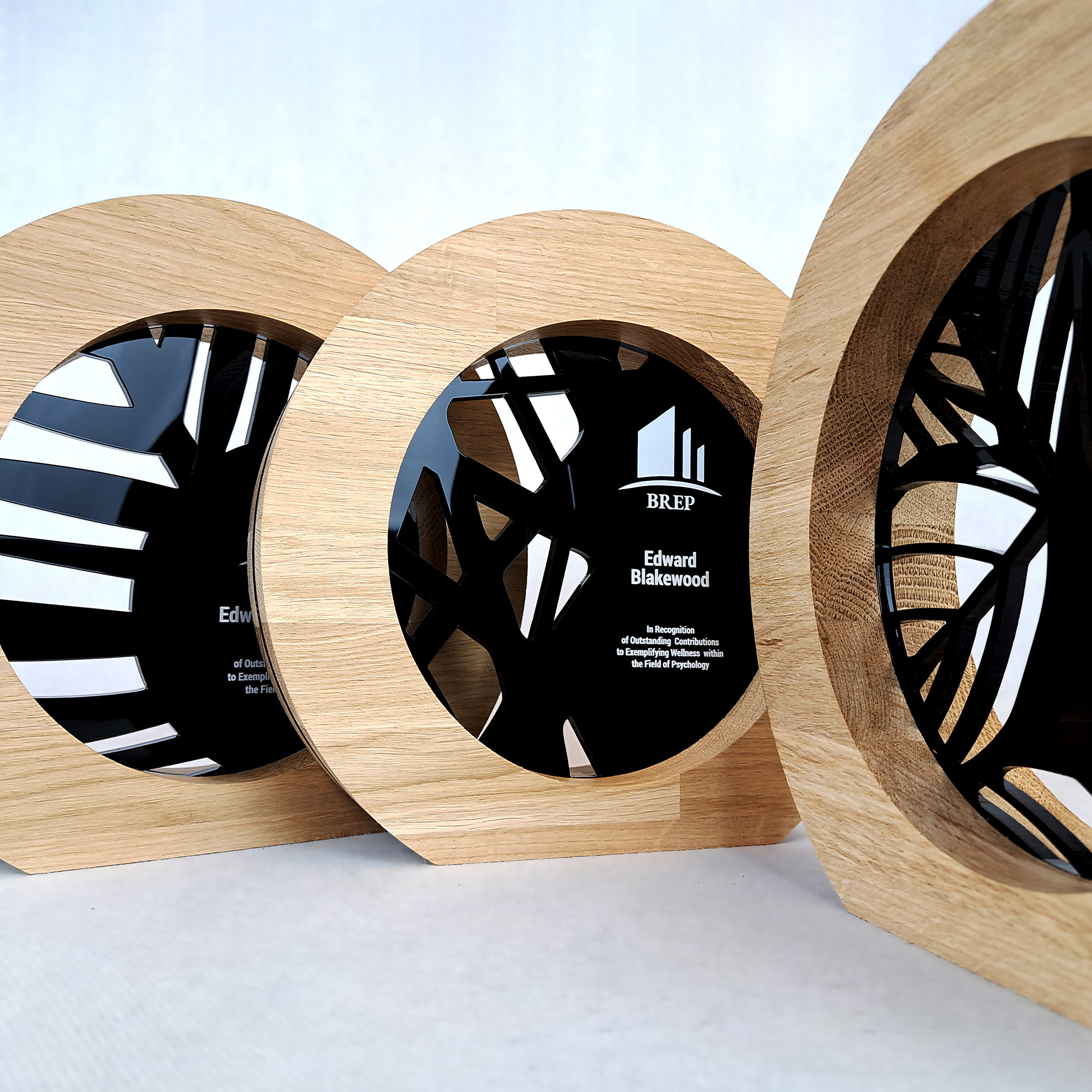 Handmade Oak and Acrylic Award Trophy, Personalized Recognition Prize ...