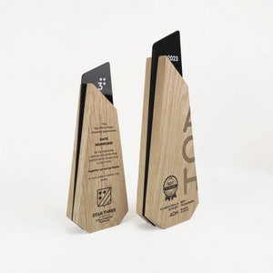 Solid Wooden Trophy, Personalized Irregular Shape Bespoke Award for ...