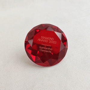 Red Diamond-shaped Crystal Award for the Best Business Partner ...