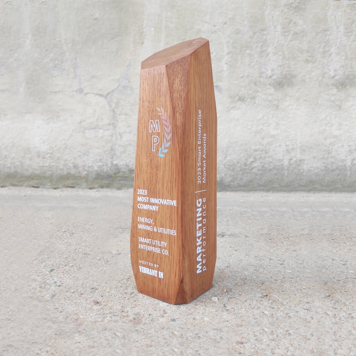 Handmade Oak Award Trophy, UV Printed Bespoke Prize - Etsy
