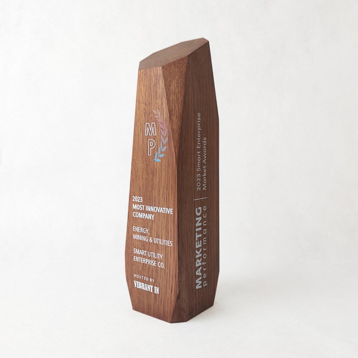 Handmade Oak Trophy Decorated With Black UV Printing on Two Sides ...