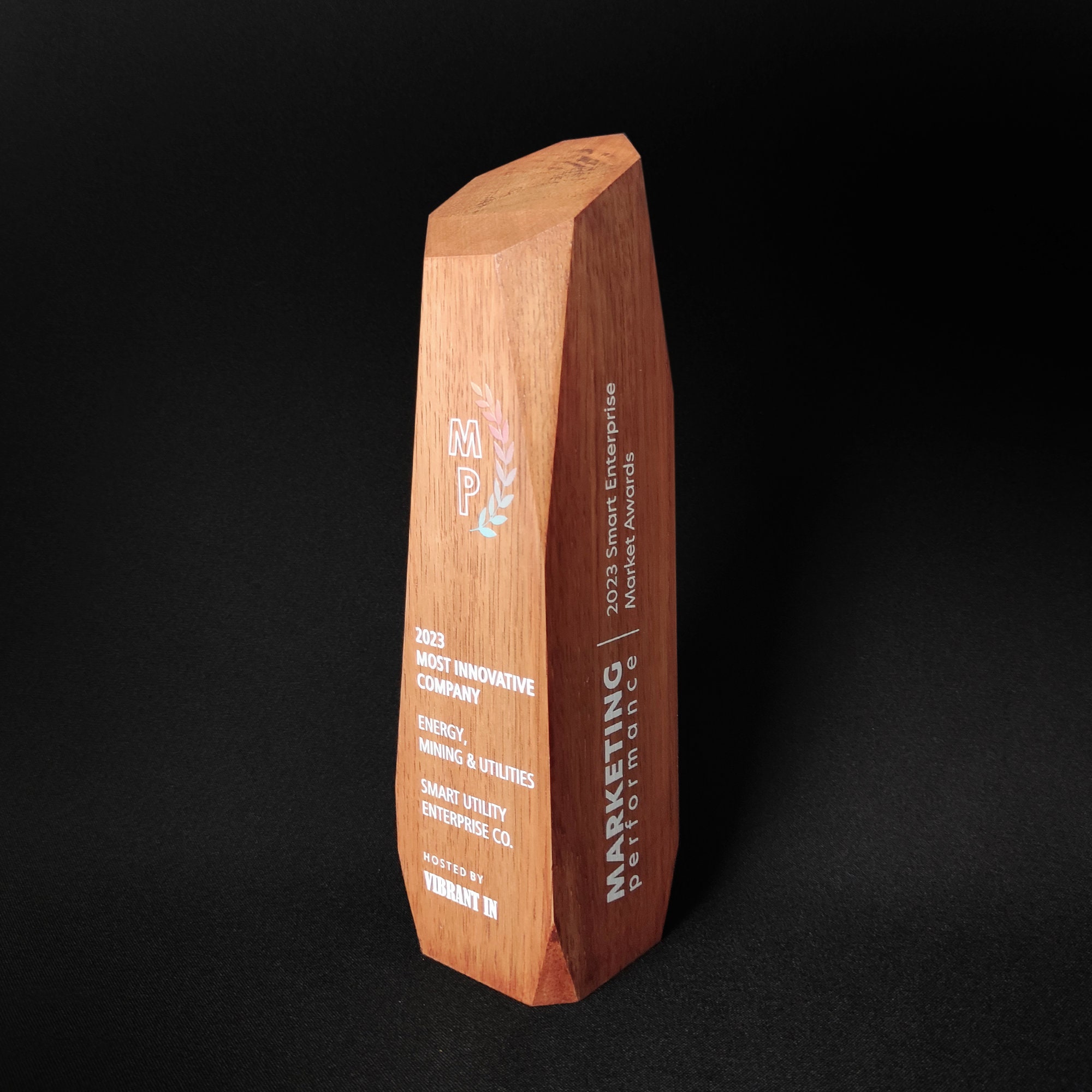 Handmade Oak Trophy Decorated With Black UV Printing on Two Sides ...