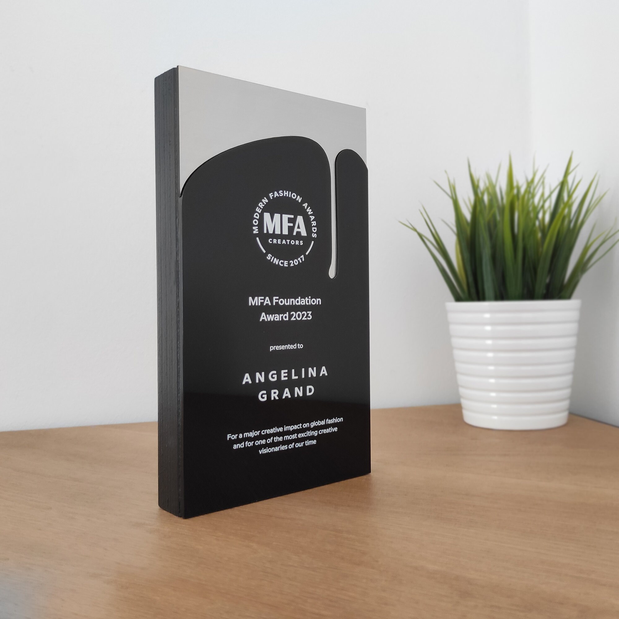 Modern and Unique Plywood Trophy Combined With Black Plexiglass and ...