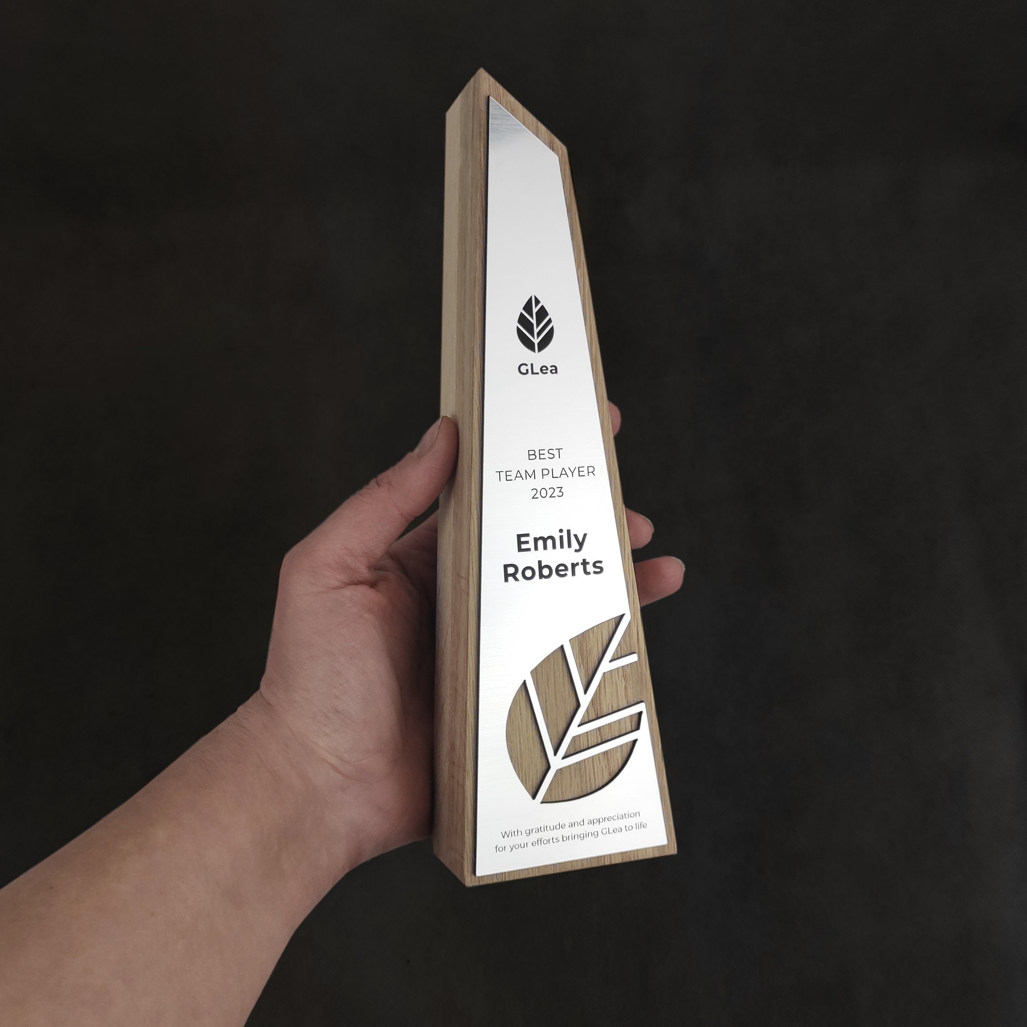 Solid Wood Trophy Achievement Prize Bespoke Recognition - Etsy