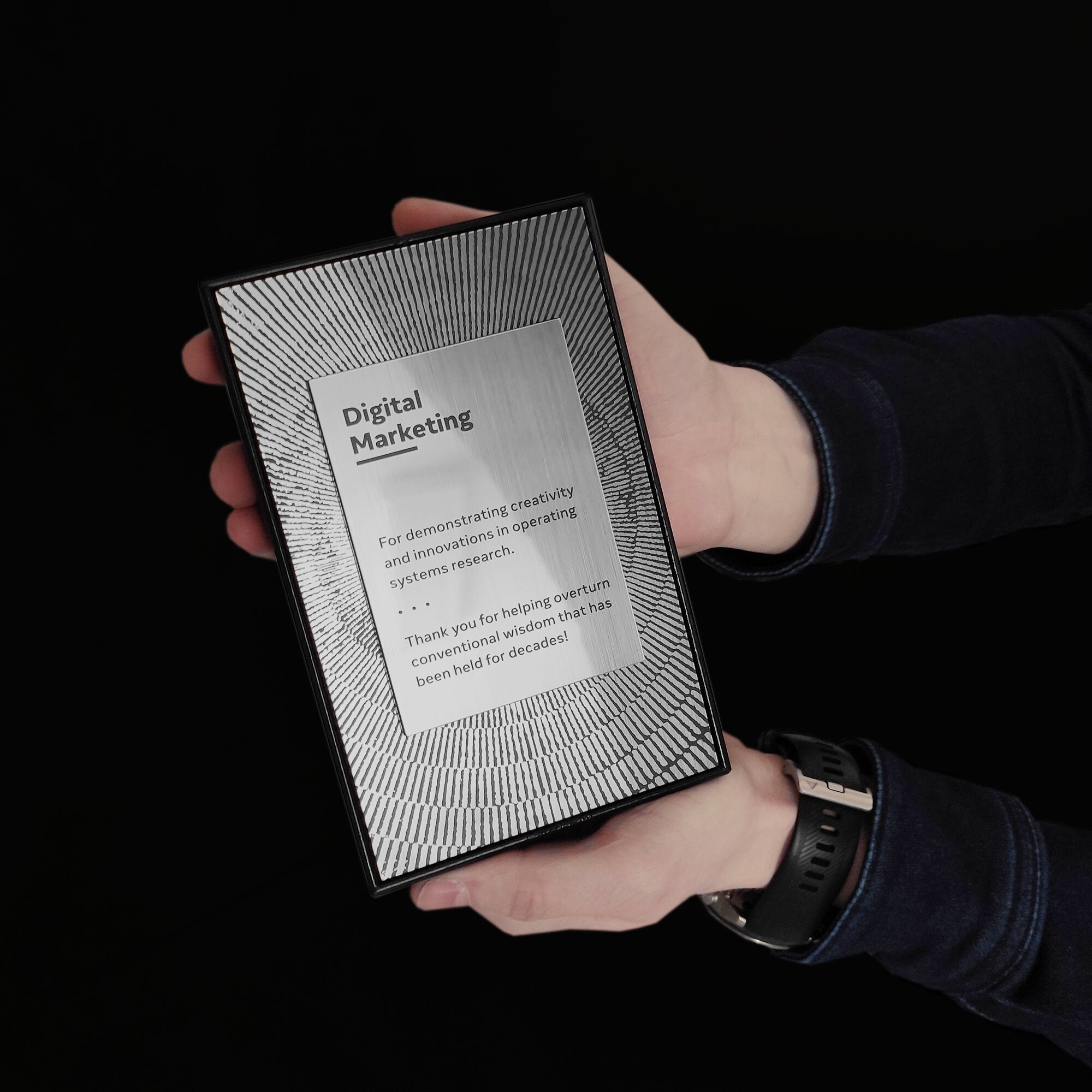 Solid Metal Framed Appreciation Award, Personalized Plaque for Business ...