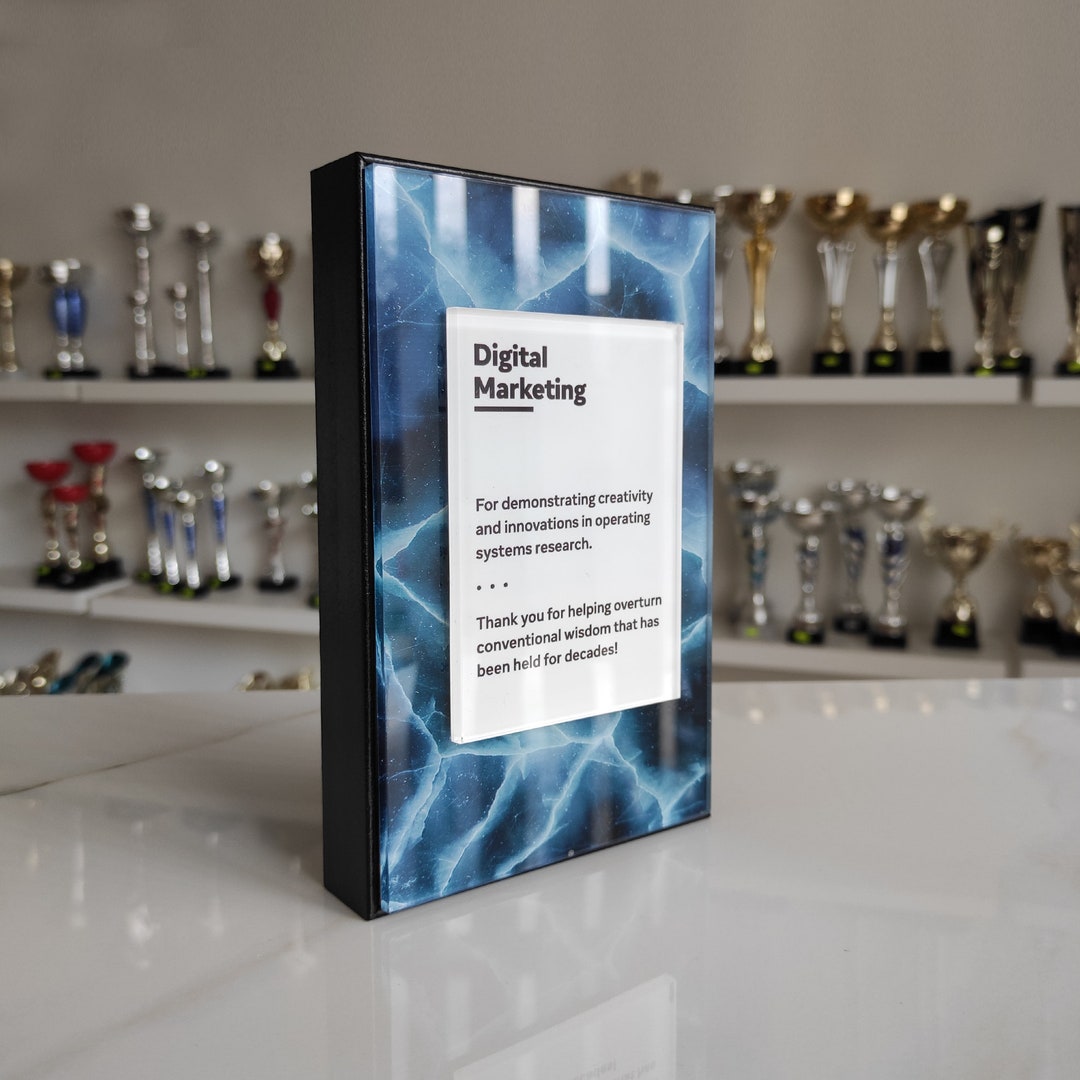 Metal & Acrylic Trophy for Best Employee, Recognition Plaque for ...