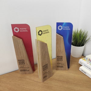 Unique Appretiation Award, Modern Wooden Trophy, Gift for Business ...
