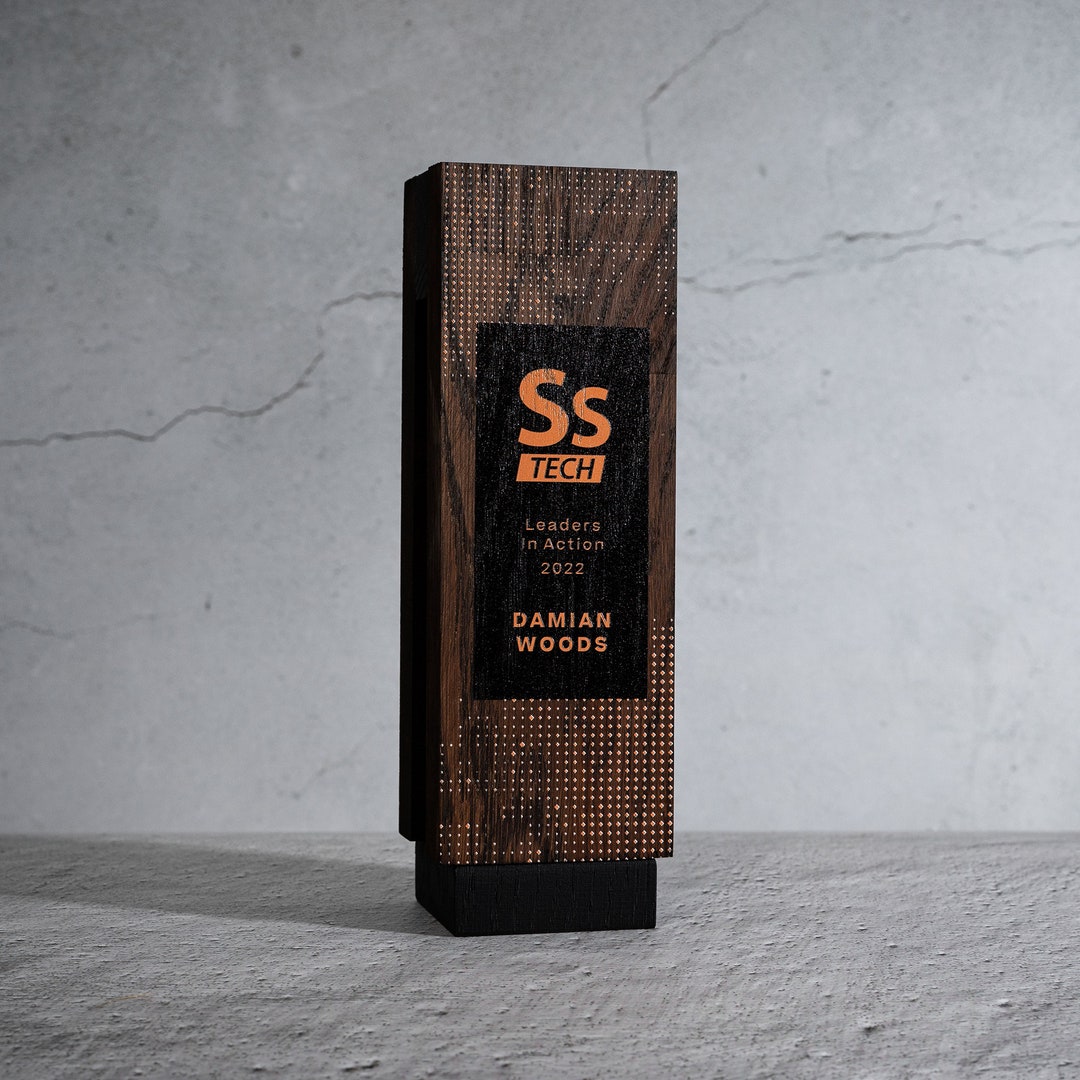 Premium Oak Award, Handmade Personalized Wooden Trophy, Natural Wood ...